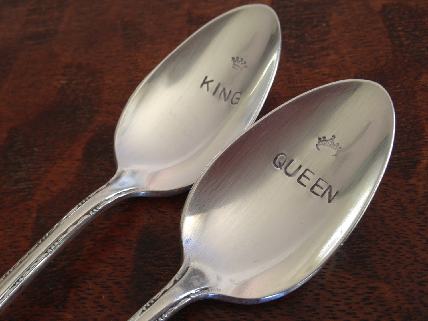 King of the Castle Hand Stamped Vintage Silverplate Spoons - Etsy