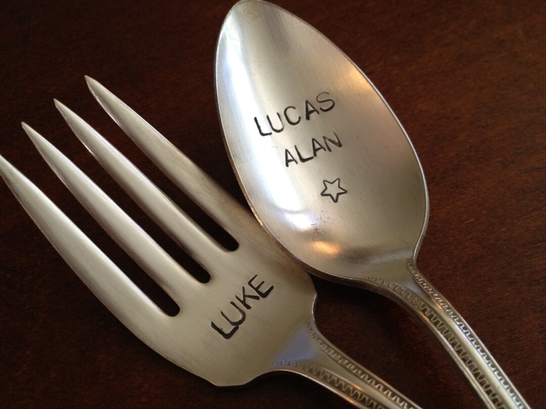 Vintage Childs Fork and Spoon Set Personalized - Etsy