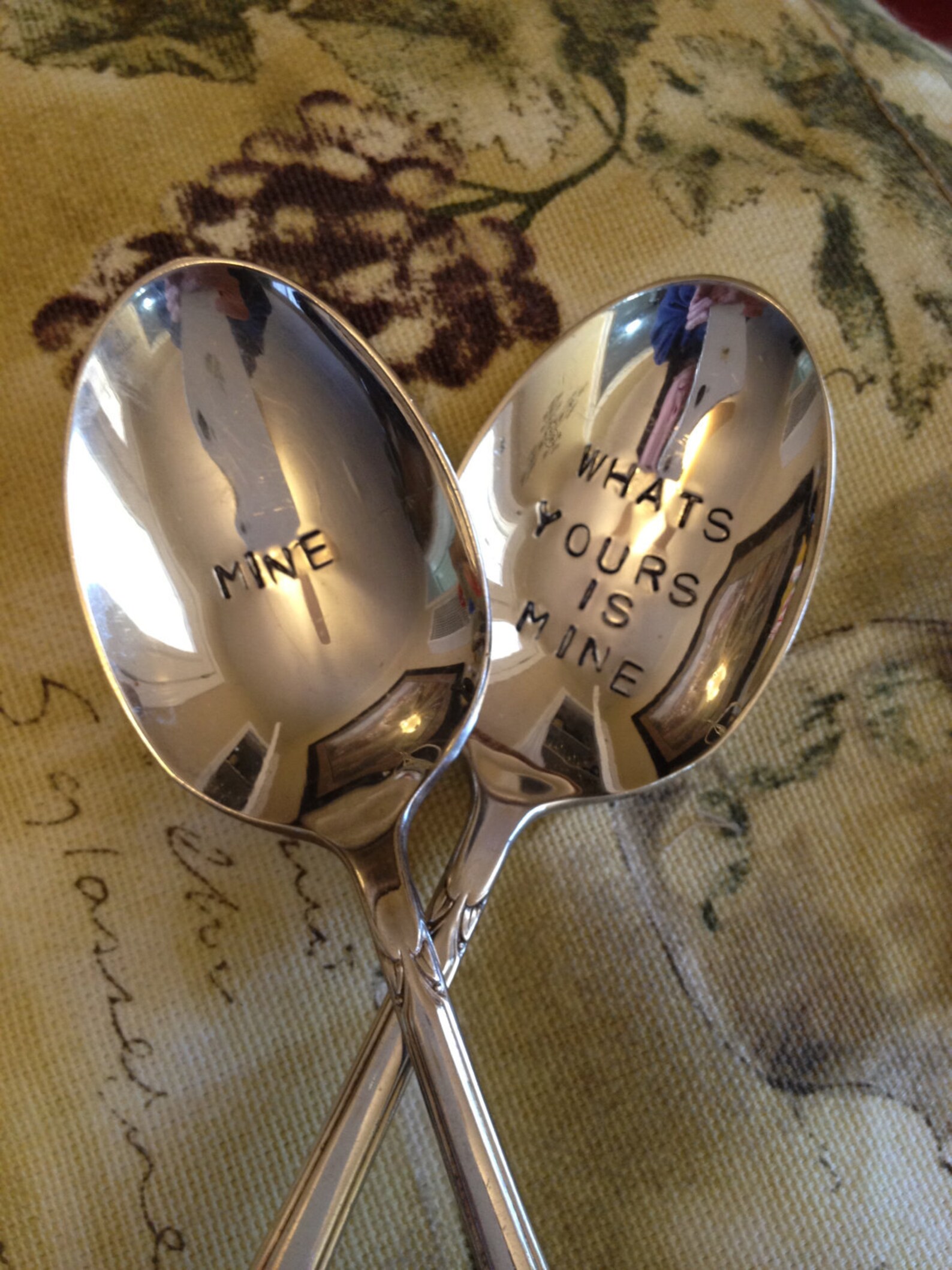 Mine Hand Stamped Vintage Spoons for Couples Wedding Spoons - Etsy