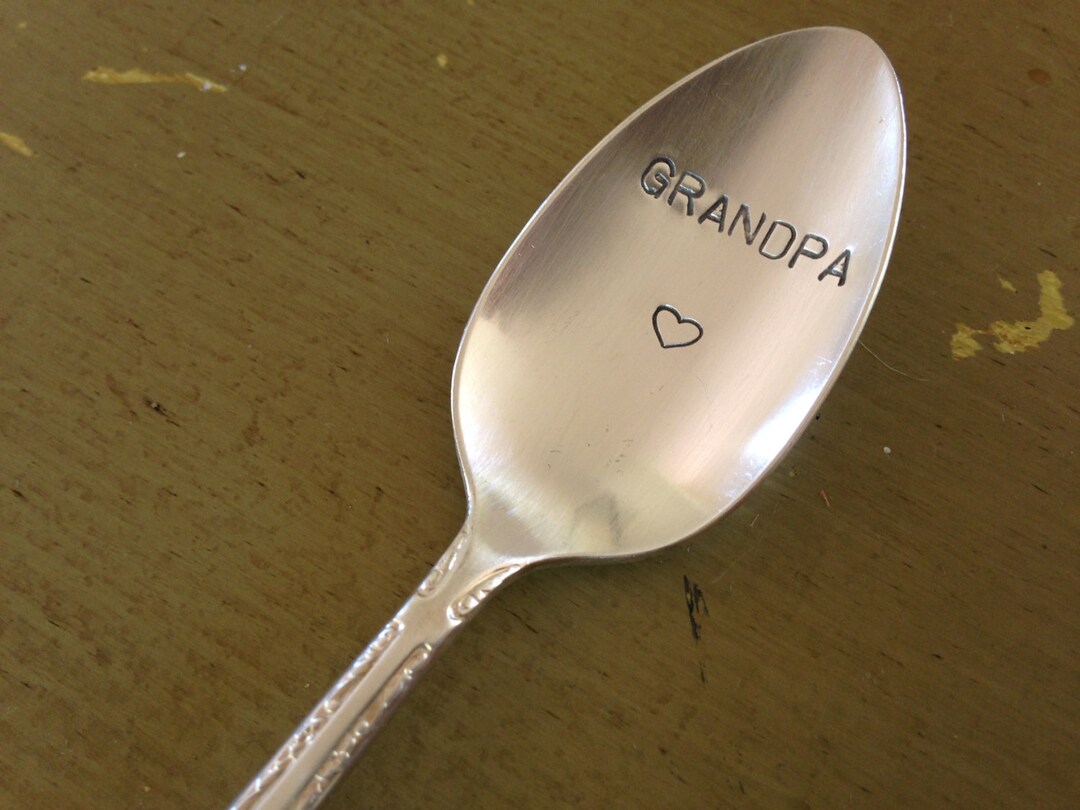Grandpa Spoon Recycled Silverware Vintage Hand Stamped Spoon - Etsy