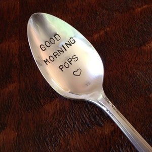 Good Morning Pops Recycled Silverware Hand Stamped Personalized Vintage ...