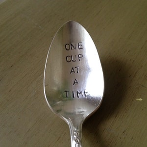 Recycled Silverware Hand Stamped Vintage Coffee Spoon One Cup at a Time ...