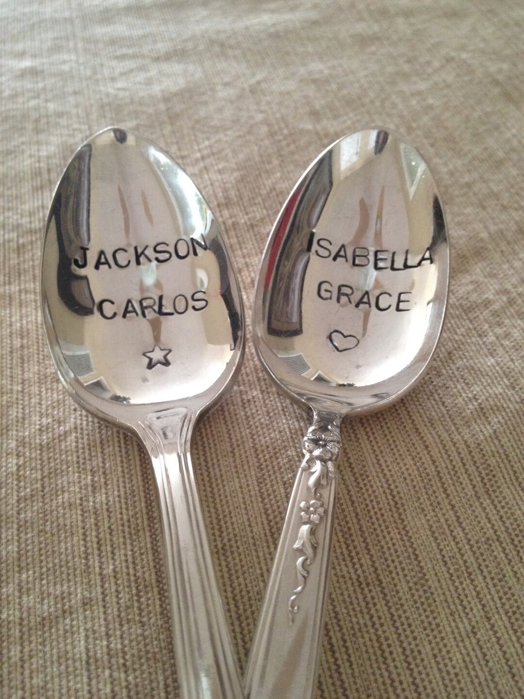 Recycled Silverware Hand Stamped Personalized Vintage Childs - Etsy