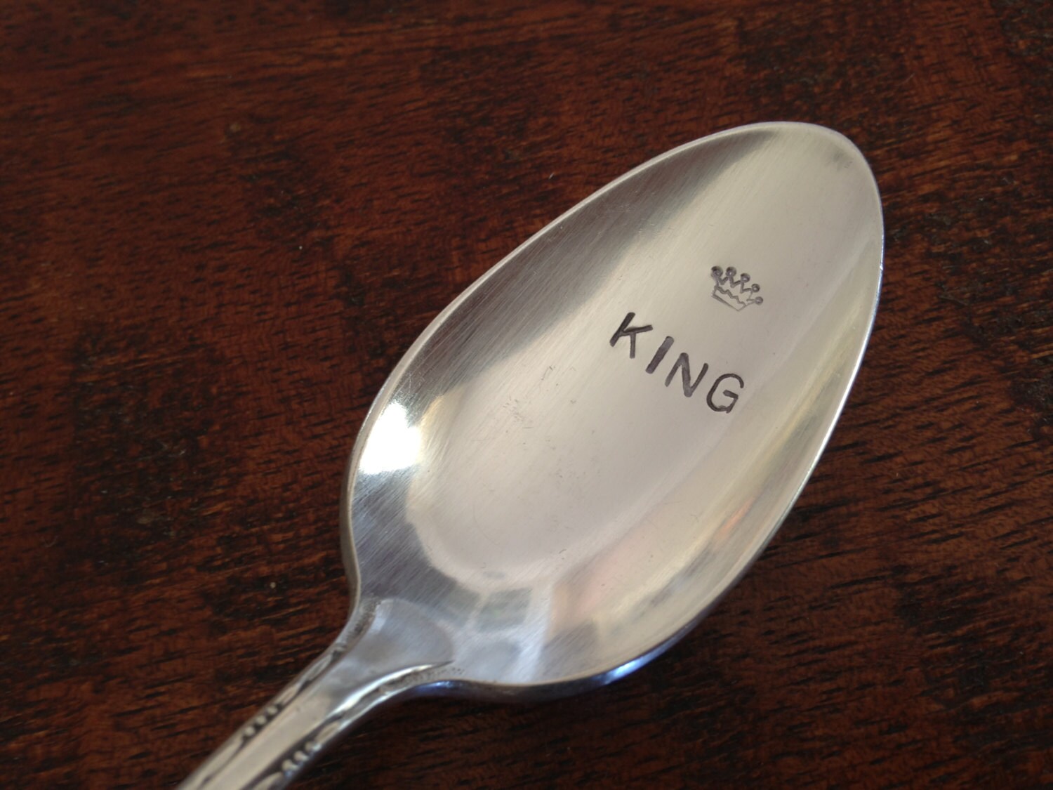 King of the Castle Hand Stamped Vintage Silverplate Spoons - Etsy