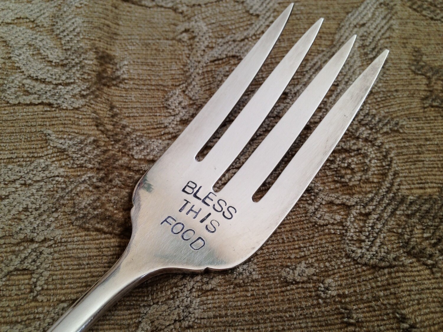 Recycled Silverware Bless This Food Vintage Silverware Hand Stamped ...