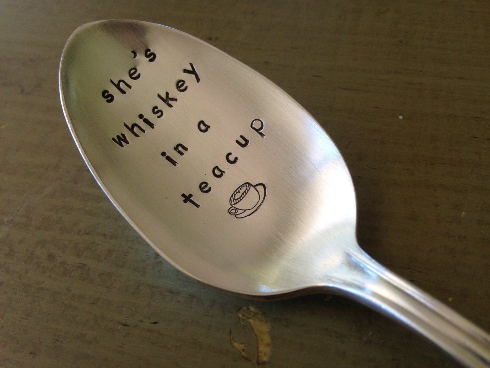 She's Whiskey in A Teacup - Hand Stamped Vintage Spoon for Tea Lovers ...