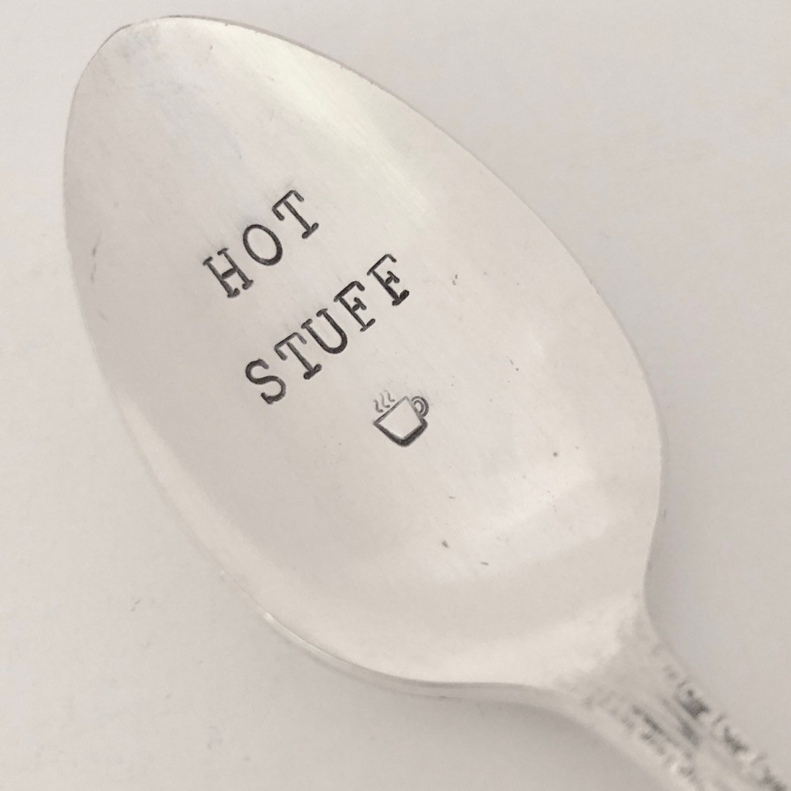 Hot Stuff - Hand Stamped Vintage Spoon for Coffee Lovers - Etsy