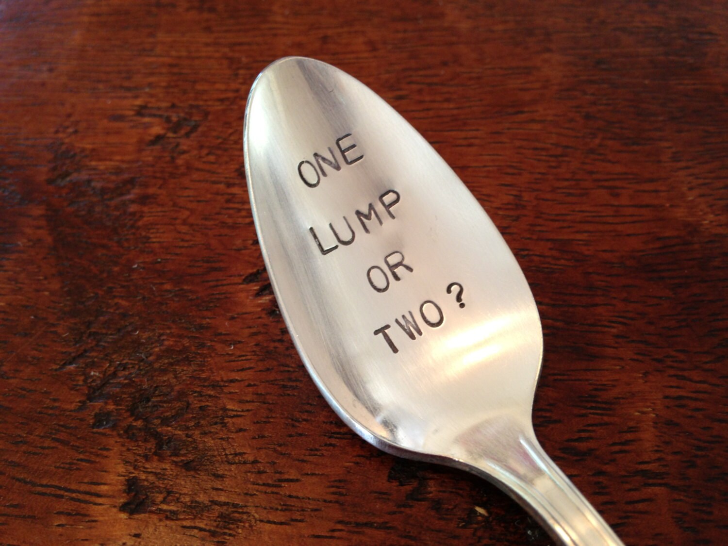 One Lump or Two - Hand Stamped Vintage Spoon for Coffee Lovers - Etsy