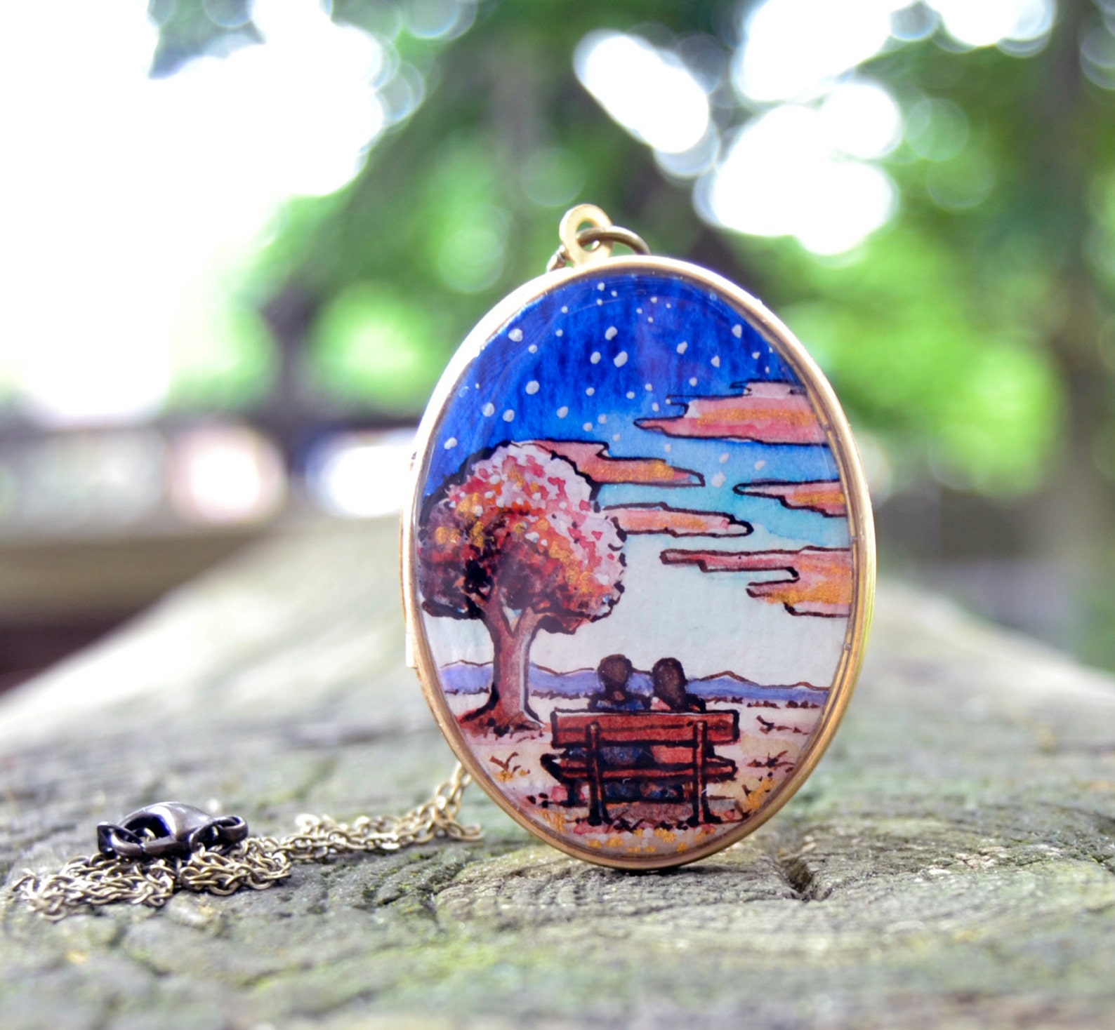 Friend Locket Best Friend Locket Brass Hand Painted Wearable - Etsy