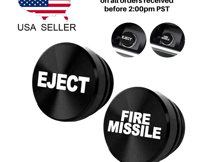Aluminum EJECT and FIRE MISSILE Button Car Cigarette Lighter Plug Cover ...