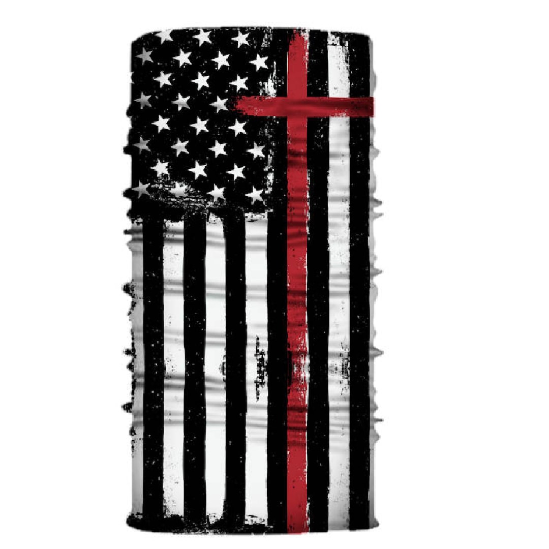 Thin Red Line Cross Neck Gaiter, Thin Red Line Cross to Support ...
