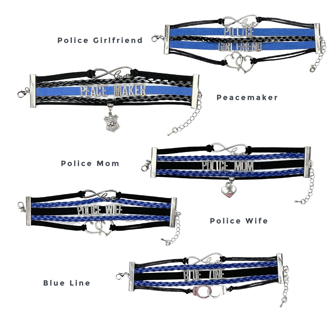 Thin Blue Line Charm Bracelets Police Mom, Police Wife, Police ...