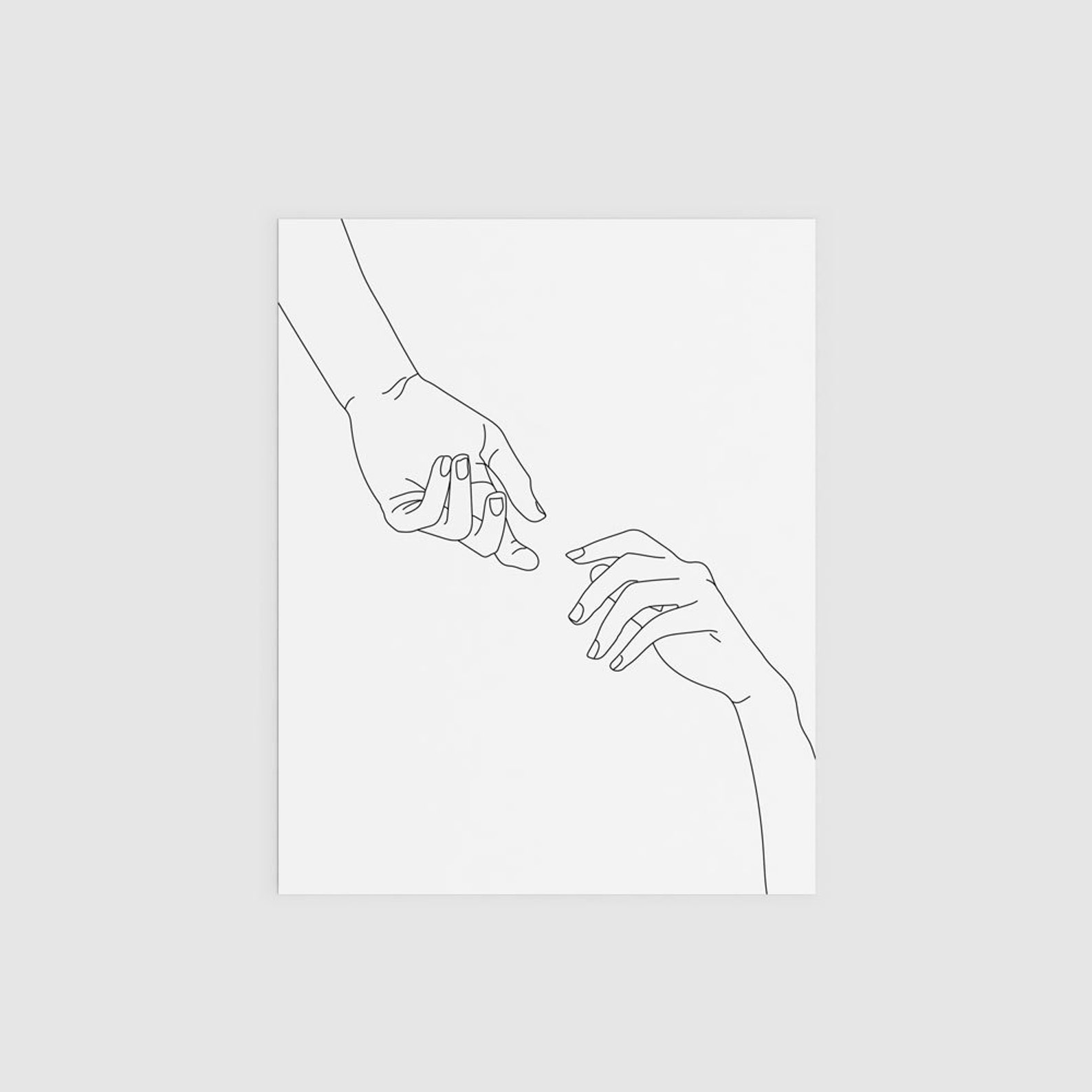 Gestural Hands Reaching Art Digital Download Printable Pen and Ink Line ...