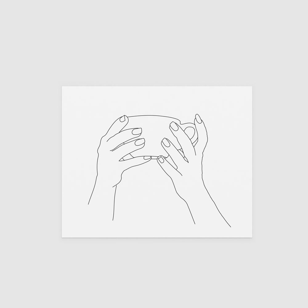 Cup of Coffee Art Print Digital Download File Pen and Ink Line Drawing ...