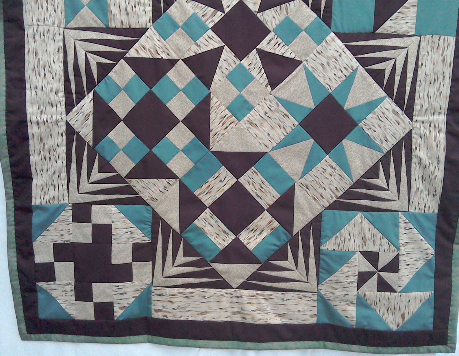 Patchwork Quilts - Mint Chocolate, Scrappy Quilt, Quilt Throw, Unique ...