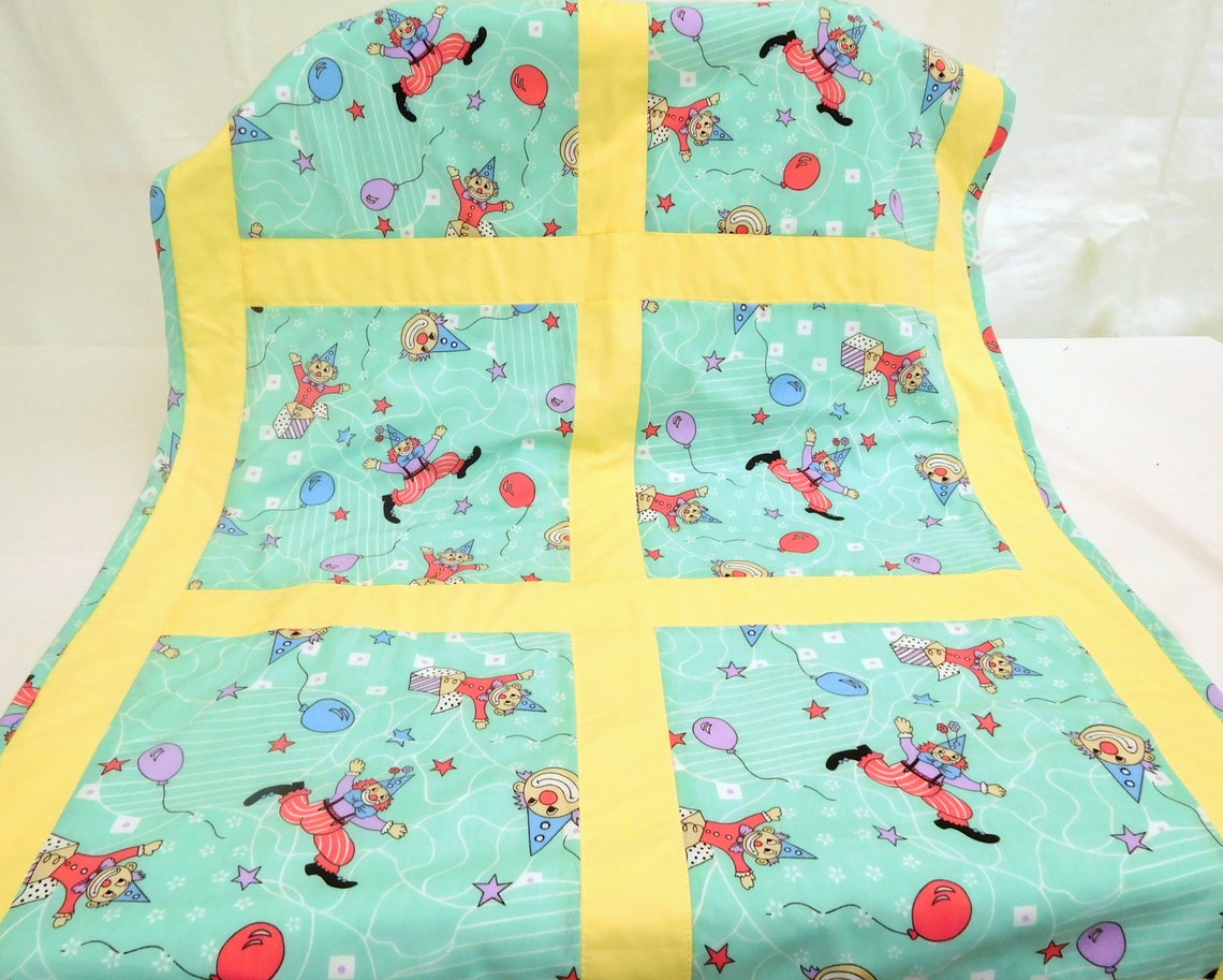 Baby Quilt, Cot Quilt, Clown Quilt, Play Mat Quilt, Handmade Baby Quilt ...