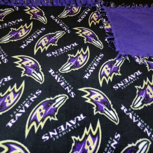 NFL Baltimore Ravens X-LARGE Fleece Tie Blanket W/ Purple - Etsy
