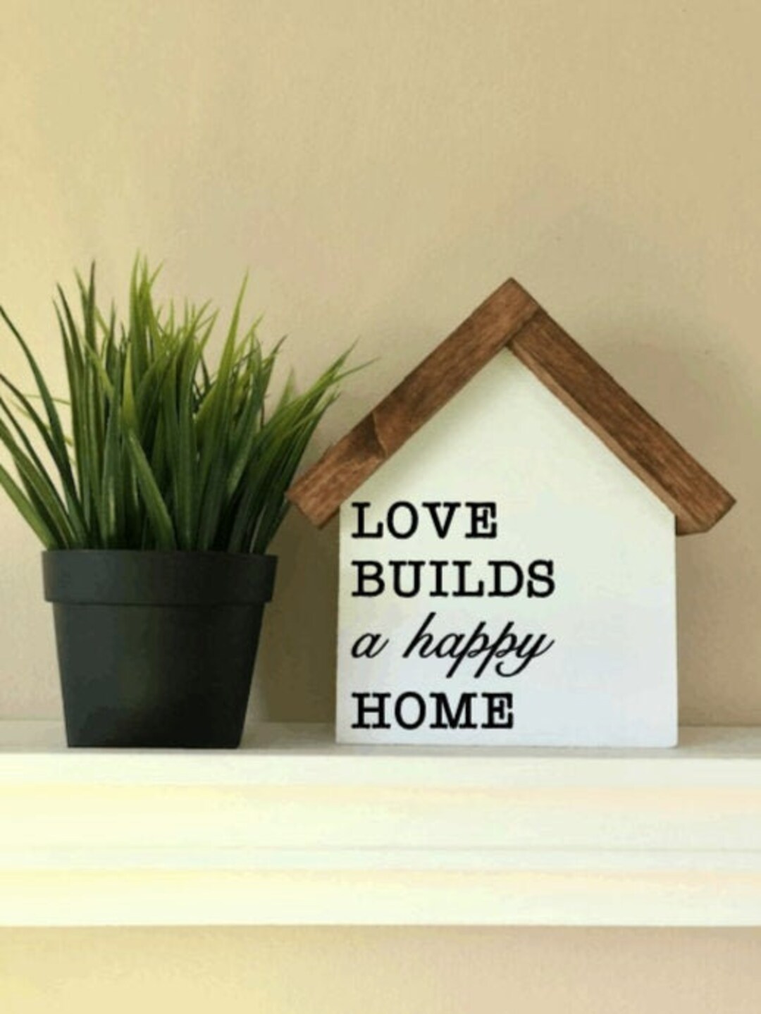 Love Builds A Happy Home Unique Family Gifts Farmhouse Decor House ...