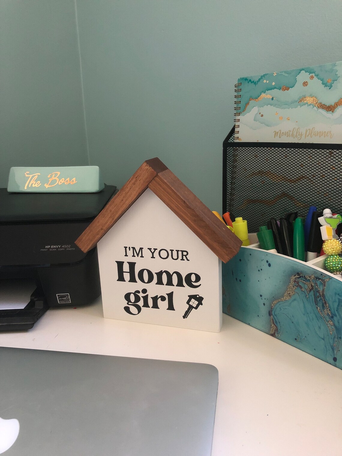 Realtor Closing Gift | House-shaped Desk Sign | 'i'm Your Home Girl' - Etsy