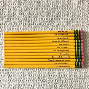 Engraved Positive Affirmation Pencil Set | Motivational Pencils | Gift ...