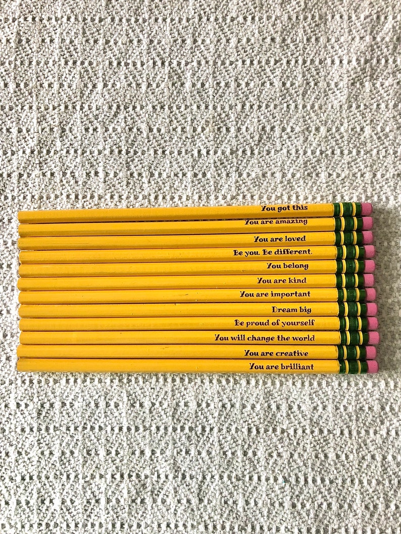 Engraved Positive Affirmation Pencil Set Motivational - Etsy
