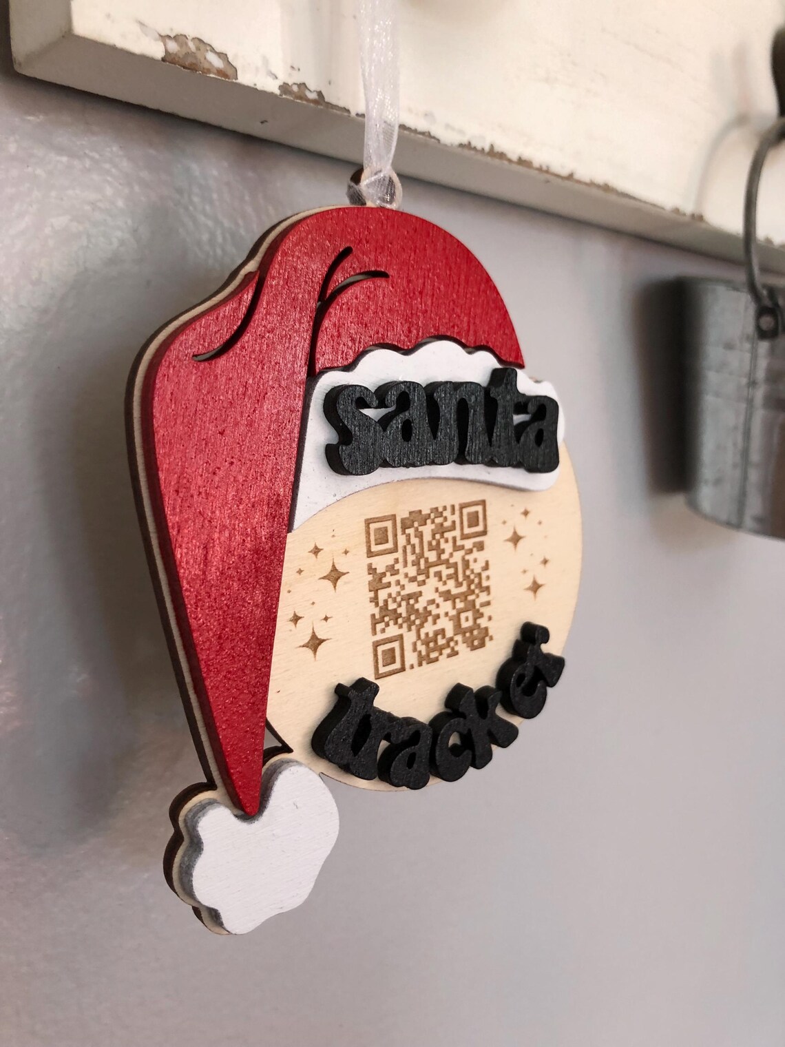 Santa Tracker Ornament W/ QR Code | Interactive Christmas Ornament for ...