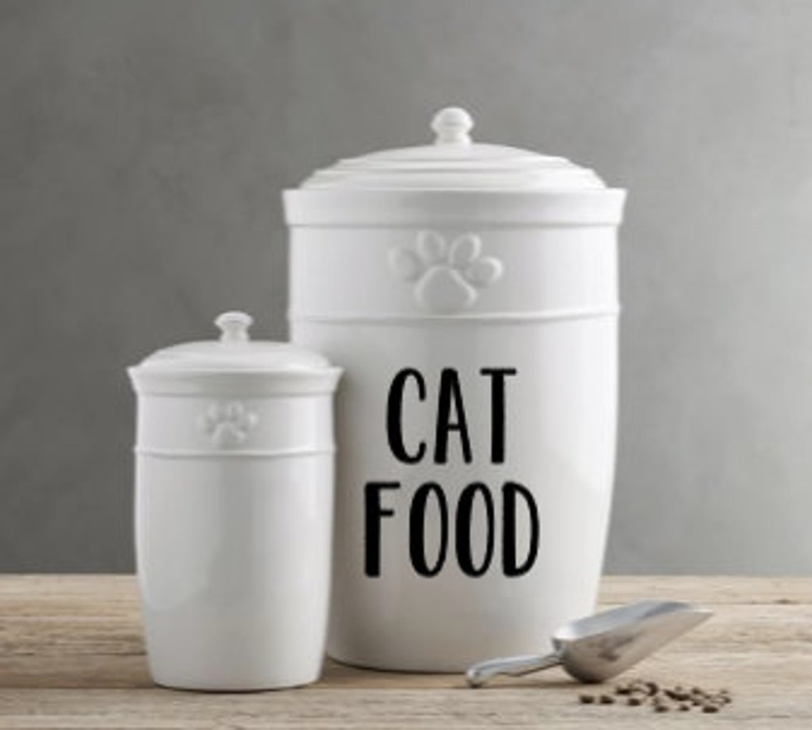 Cat Food Adhesive Vinyl Decal Label Pet Food Storage Label - Etsy