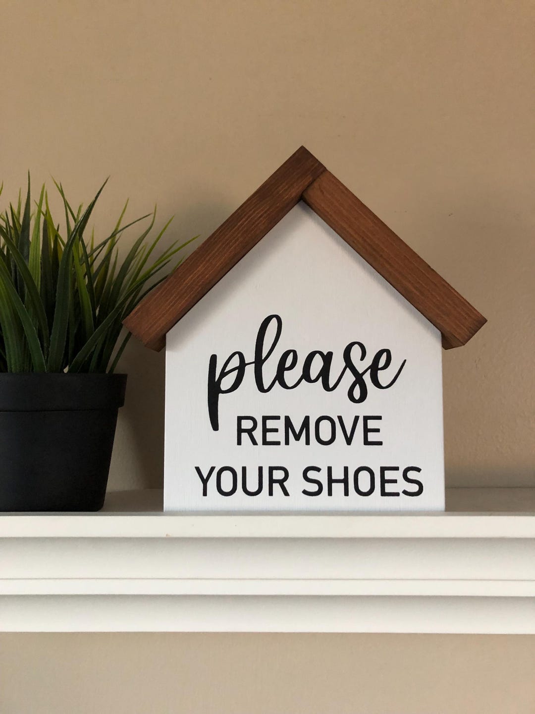 Please Remove Your Shoes Sign | No Shoes Welcome Sign | Entryway Table ...