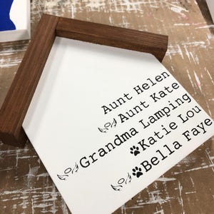 Custom Memorial Family Names List Sign | Sympathy Grief Gift | Loss of ...
