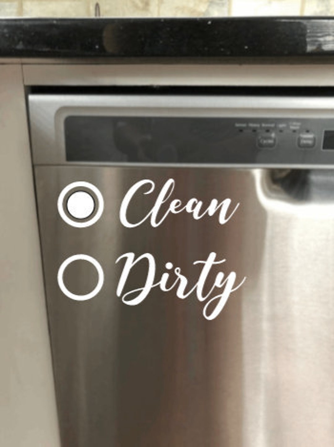 Appliance Decals | Clean or Dirty Vinyl Dishwasher Decal Includes ...