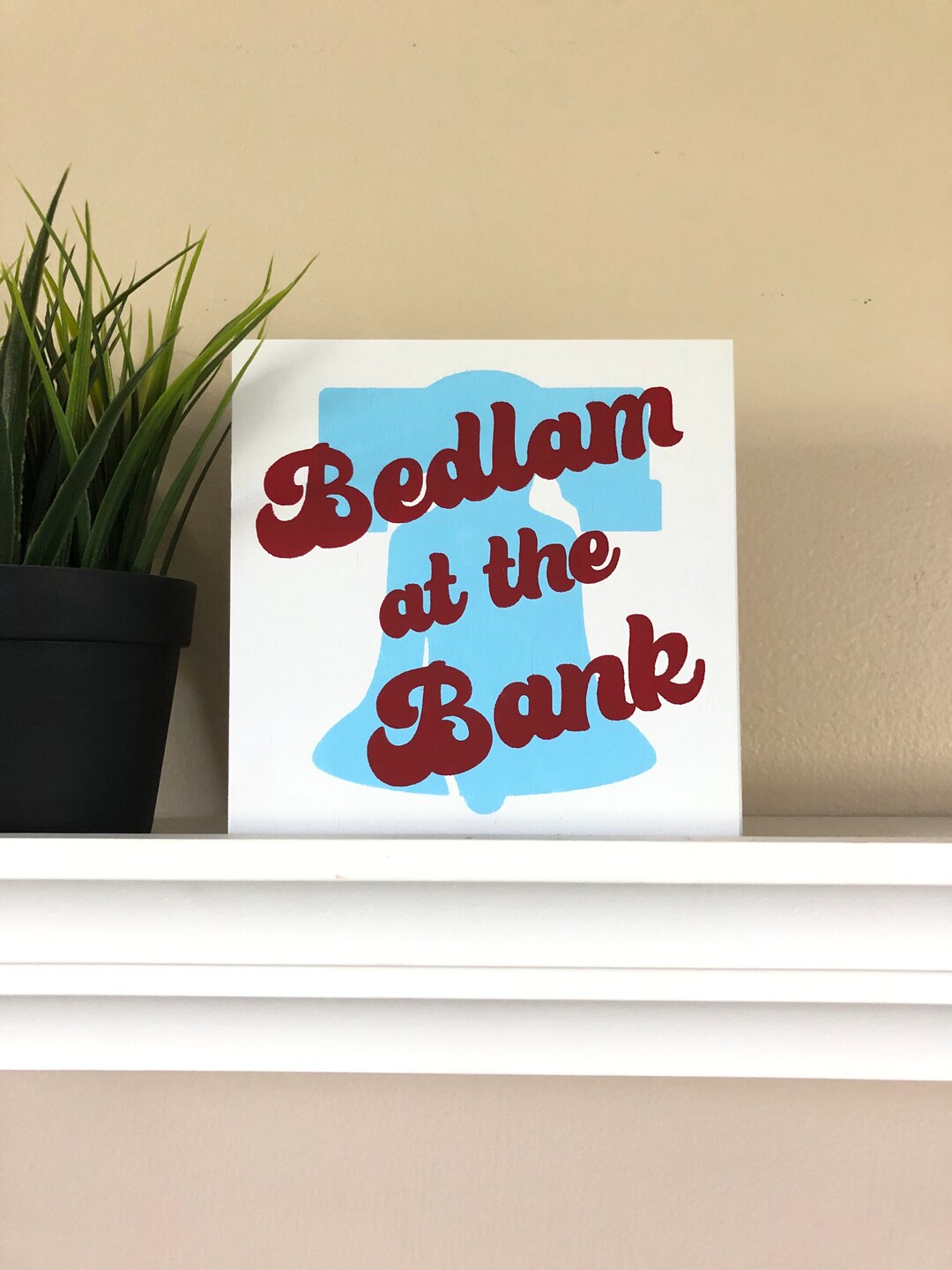 Philadelphia Baseball Wood Sign: Bedlam at the Bank Decor - Etsy
