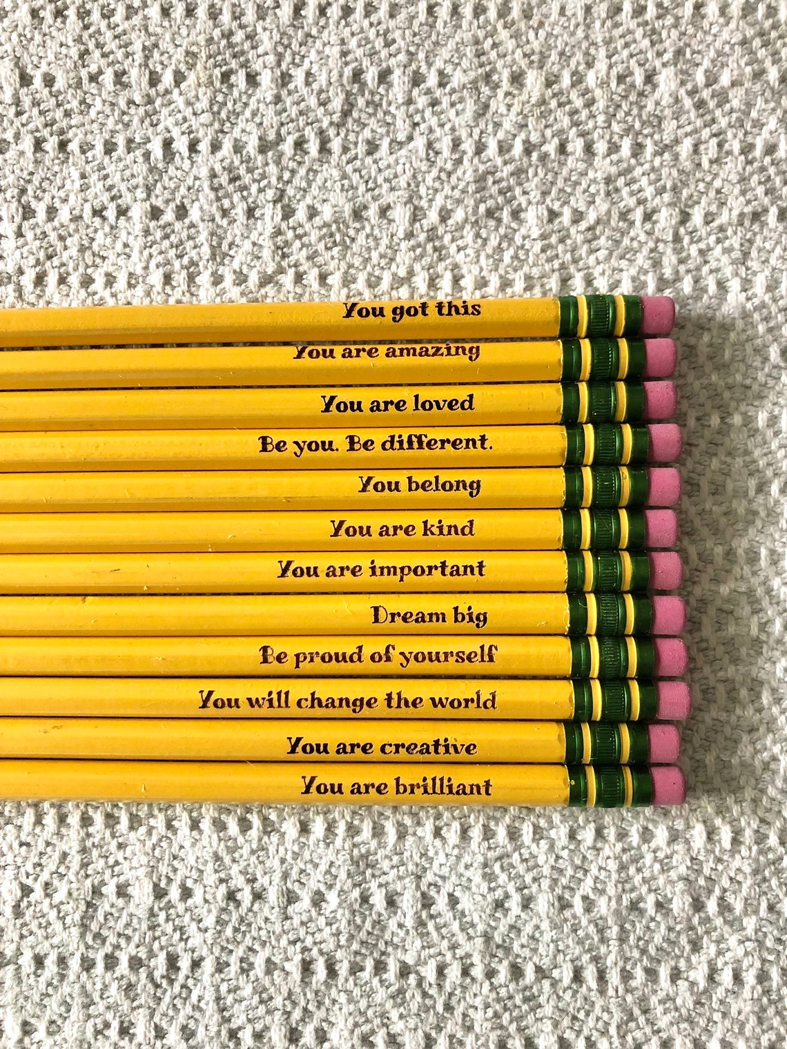 Engraved Positive Affirmation Pencil Set Motivational - Etsy