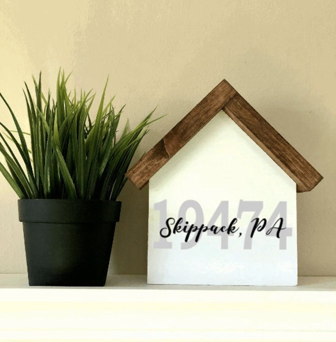 Custom Zip Code City State Home Décor Sign Hometown Long Distance Art ...