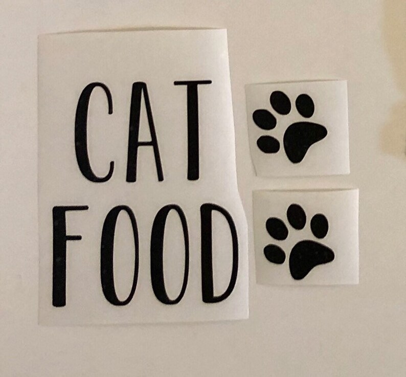 Cat Food Adhesive Vinyl Decal Label Pet Food Storage Label - Etsy