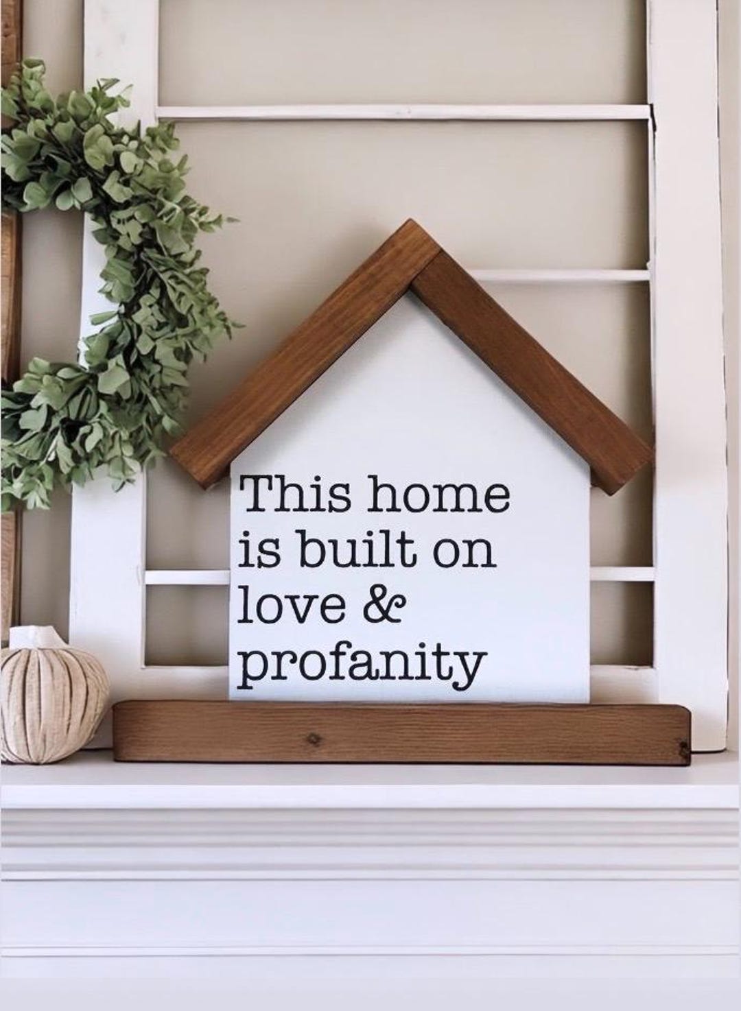 This Home is Built on Love & Profanity | Funny Farmhouse Decor | Curse ...