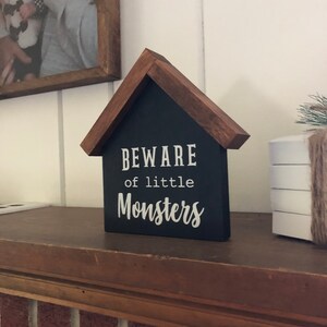 Beware of Little Monsters Wood Sign Halloween Farmhouse Décor Fall ...