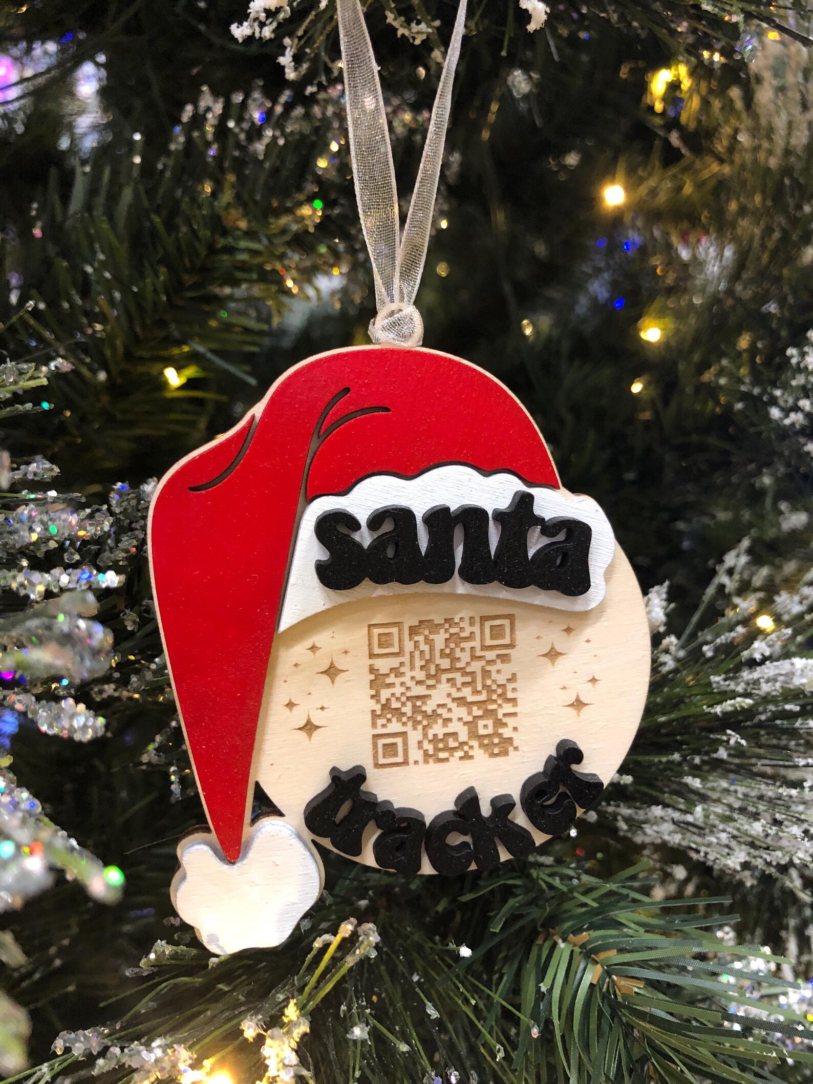 Santa Tracker Ornament W/ QR Code | Interactive Christmas Ornament for ...
