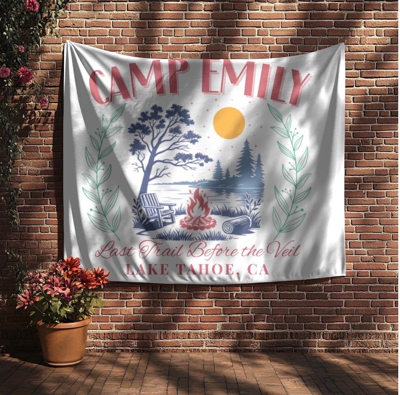 Personalized Retro Camp Bachelorette Tapestry, Camp Bachelorette Decor ...