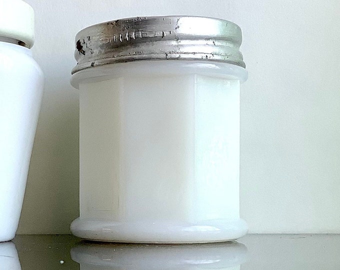 Octagonal Milk Glass Cold Cream Jar, Vintage Vanity W Lid - Etsy