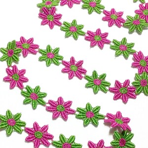 5-15 Yds Daisy Chain Trim, 7/8 Pink Retro Mod Flower Power, Floral ...