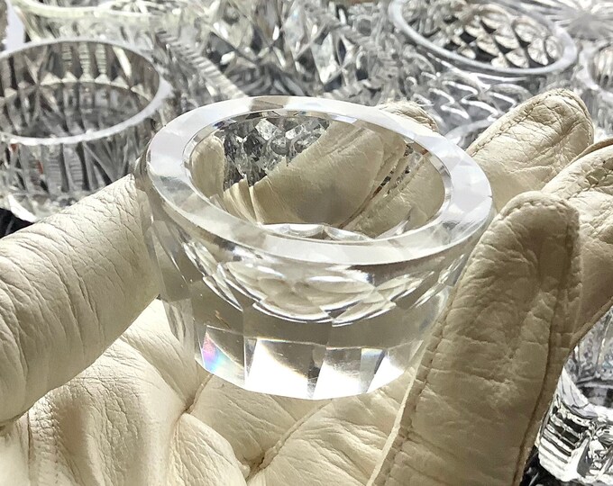 Antique Cut Glass Salt Cellar, Heavy Polished, Pills or Earrings - Etsy