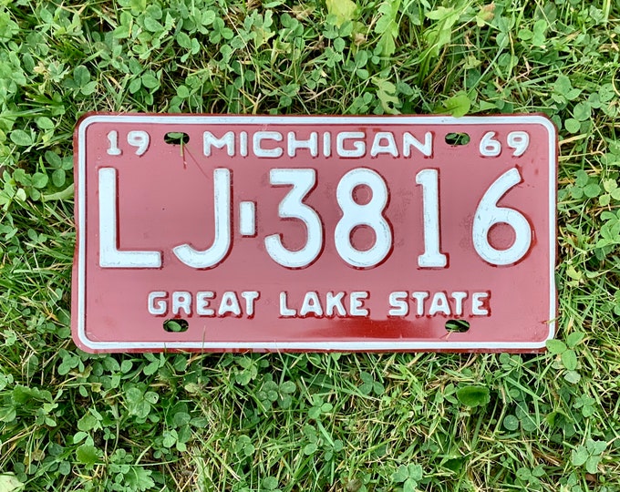 ONE 1969 Michigan License Plate, Vintage Auto Tag - Etsy
