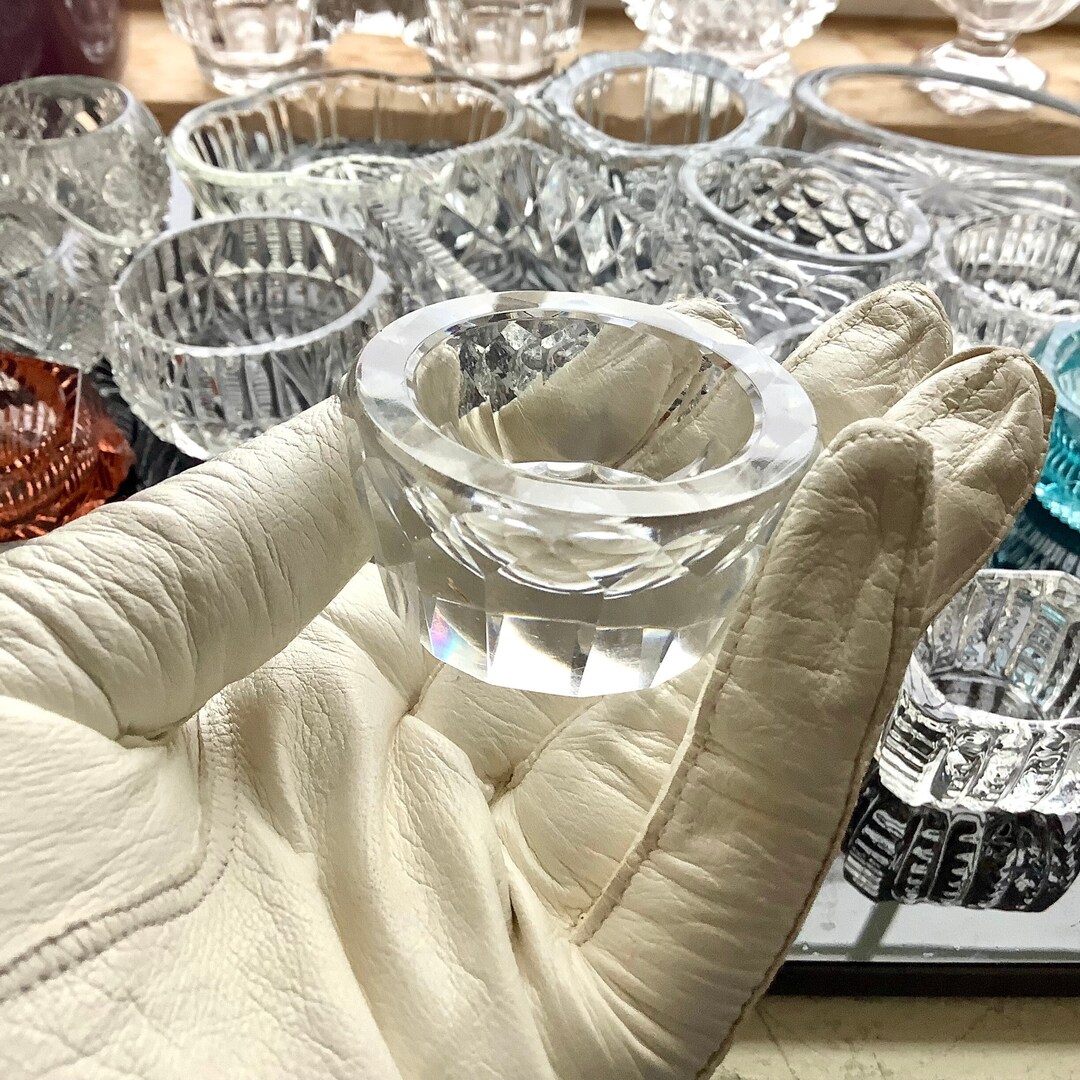 Antique Cut Glass Salt Cellar, Heavy Polished, Pills or Earrings - Etsy