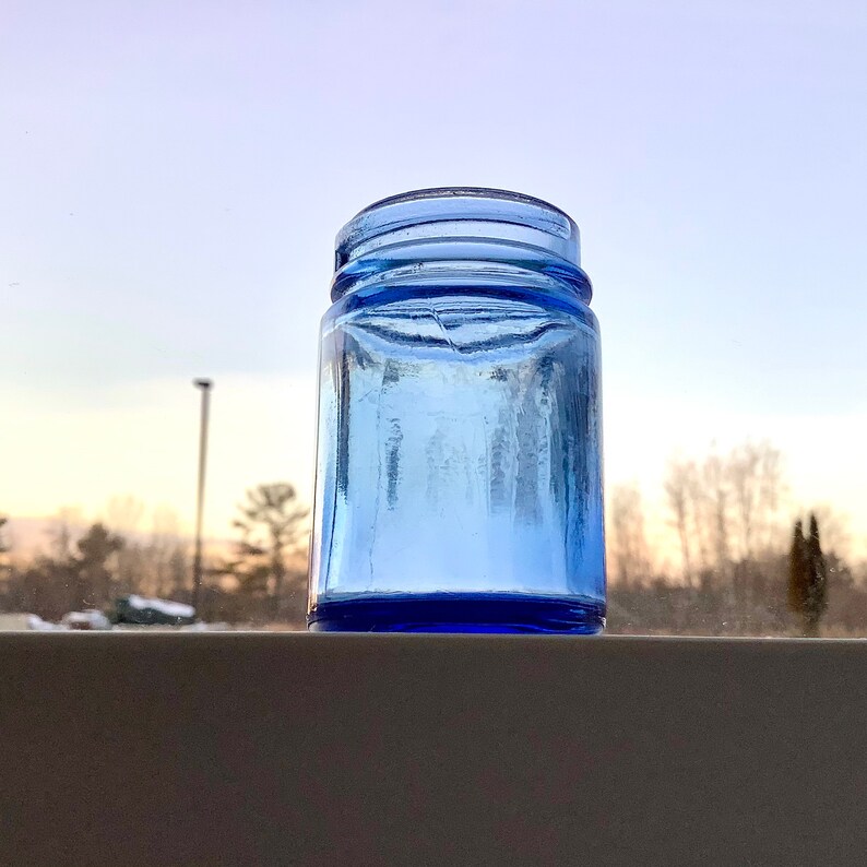 Sapphire Blue Glass Jar Belmont Labs Mazon Soap Jar Medicine | Etsy
