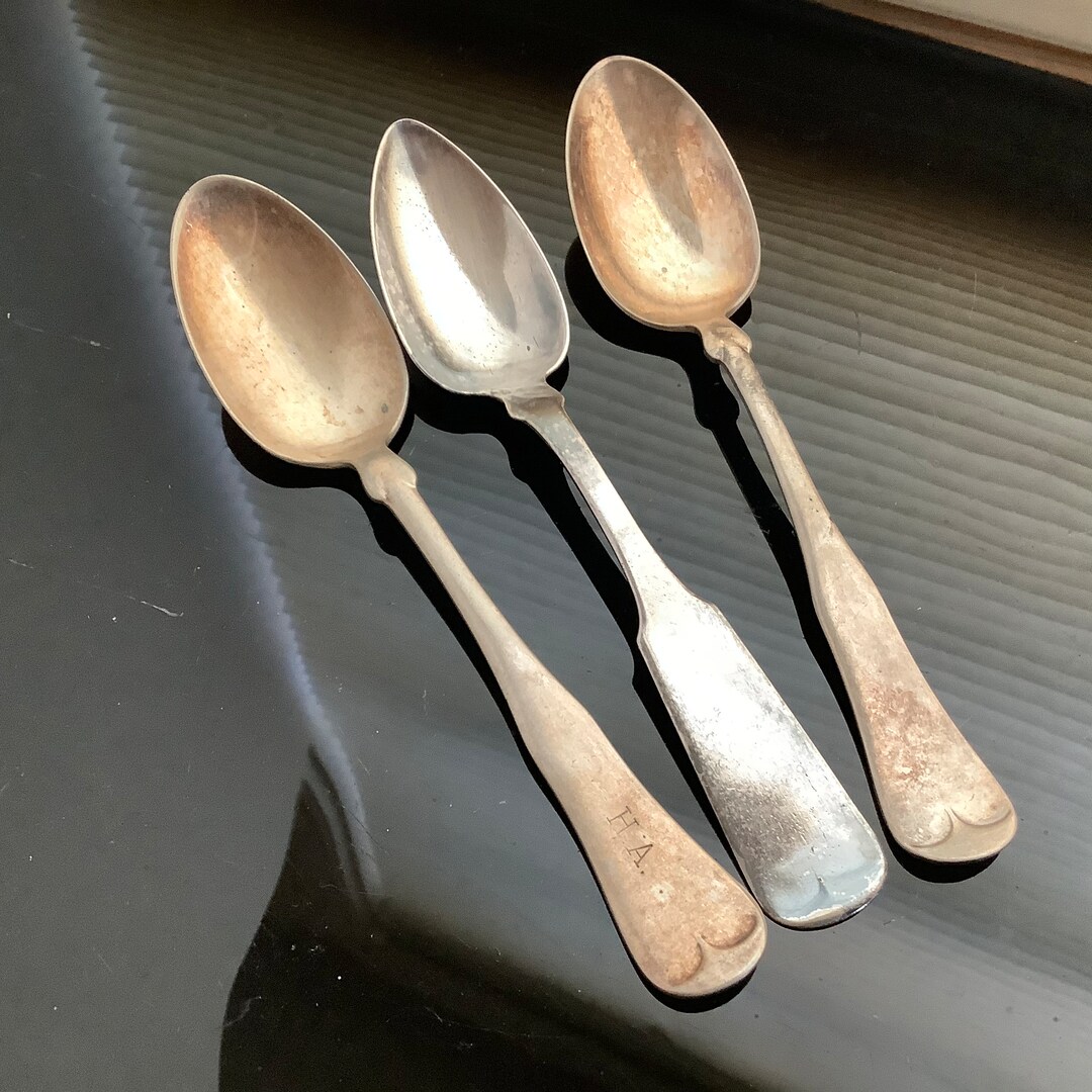 Mismatched Teaspoons Lot of 3 Antique Tea Spoons Fiddle Tipped Tipt - Etsy