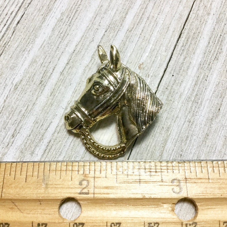 Horse Bust Brooch Show Jewelry Gold Tone Equestrian Lapel | Etsy