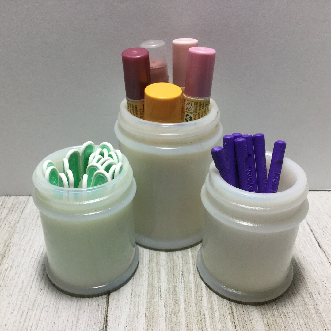 Lot de 3 Bocaux en Verre de Lait, vintage White Musterole Rub ...