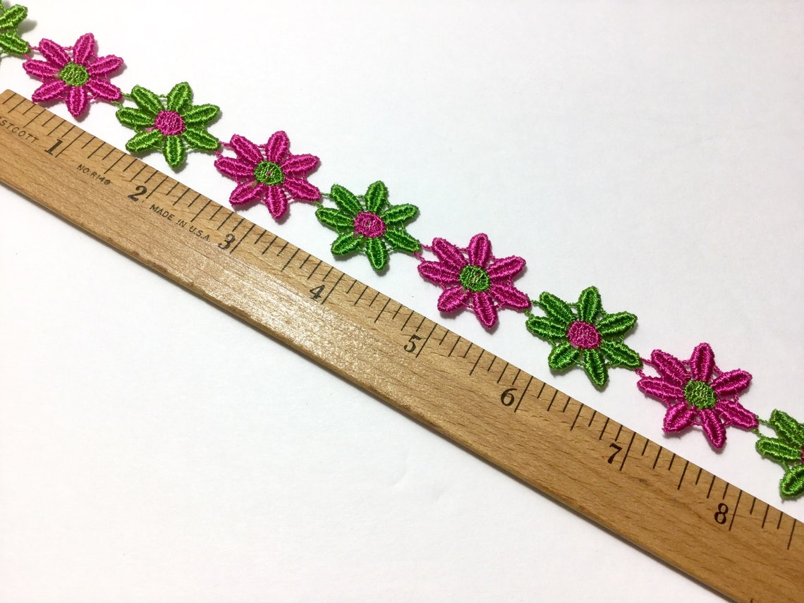 5-15 Yds Daisy Chain Trim 7/8 Pink Retro Mod Flower Power - Etsy