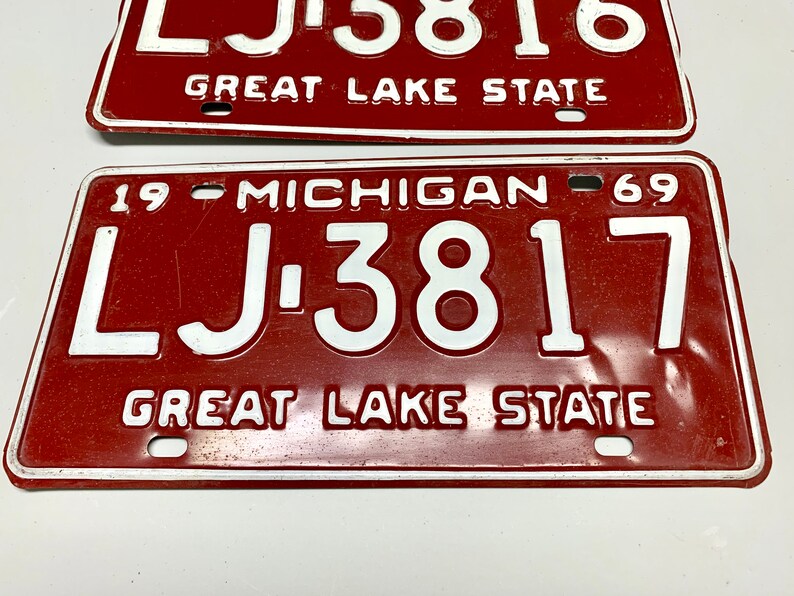 ONE 1969 Michigan License Plate Vintage Auto Tag | Etsy