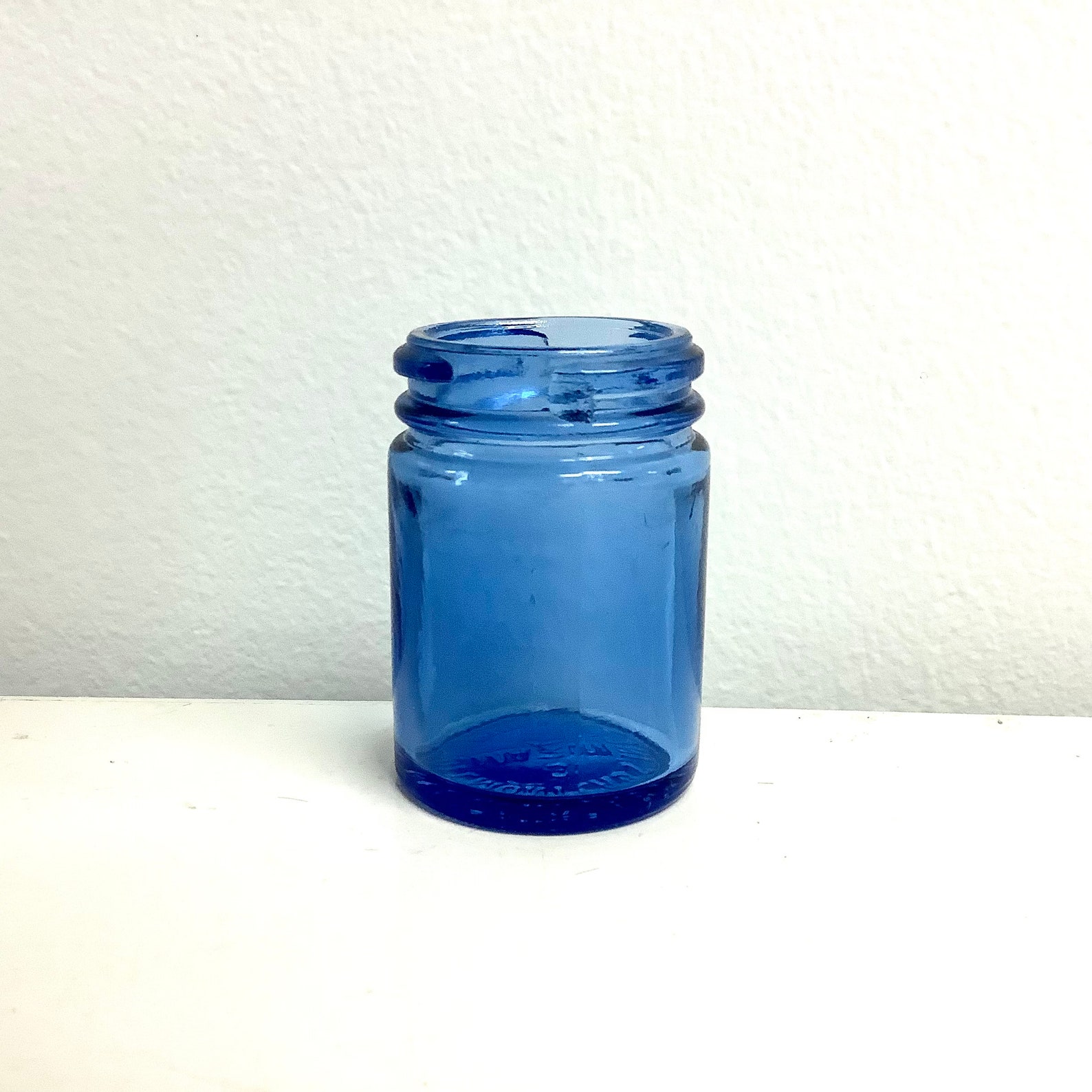 Sapphire Blue Glass Jar Belmont Labs Mazon Soap Jar Medicine | Etsy